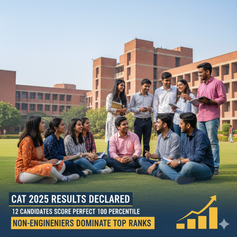 CAT 2025 Results Declared: 12 Candidates Score Perfect 100 Percentile ...