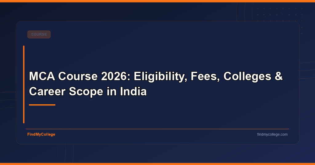 MCA Course Details 2026: Eligibility, Fees & Colleges in India ...
