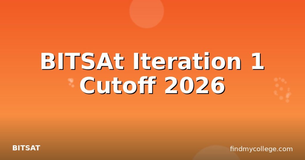 BITSAt Iteration 1 Cutoff 2026 – FindMyCollege