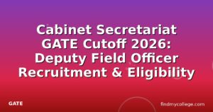 Cabinet Secretariat GATE Cutoff 2026: Deputy Field Officer Recruitment ...