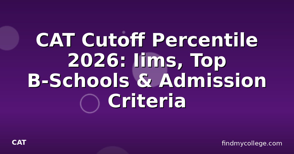 CAT Cutoff Percentile 2026: Iims, Top B-Schools & Admission Criteria ...