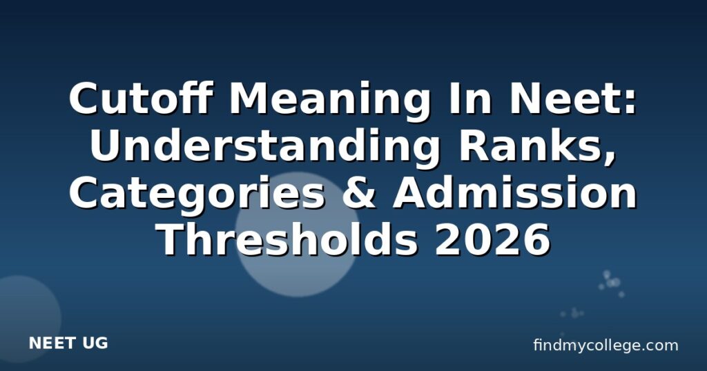 Cutoff Meaning In Neet: Understanding Ranks, Categories & Admission ...