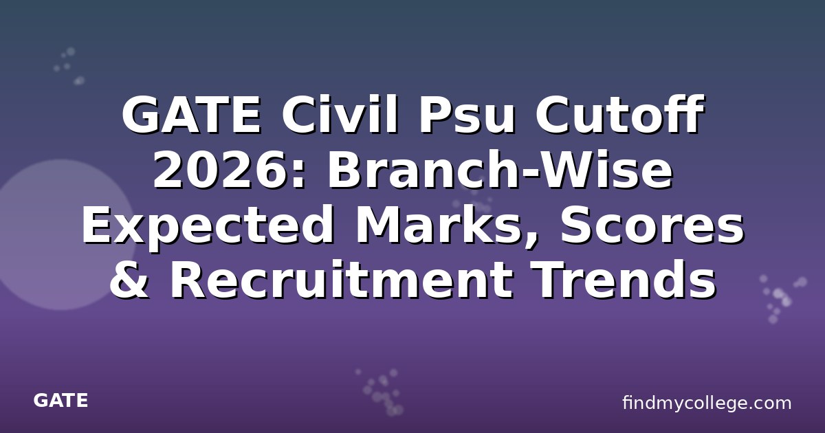 GATE Civil Psu Cutoff 2026: Branch-Wise Expected Marks, Scores ...