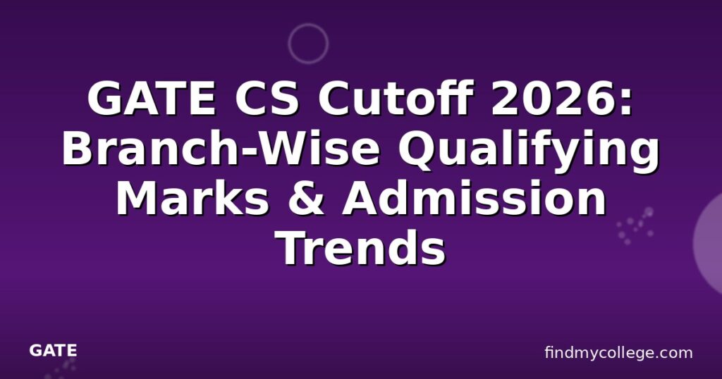 GATE CS Cutoff 2026: Branch-Wise Qualifying Marks & Admission Trends ...