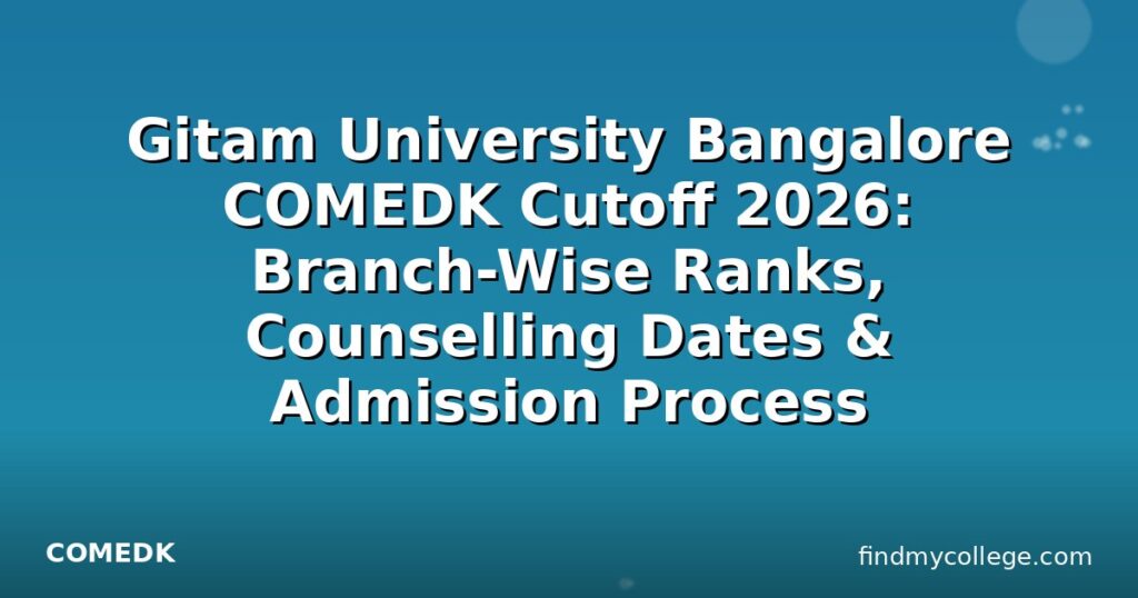 Gitam University Bangalore COMEDK Cutoff 2026: Branch-Wise Ranks ...