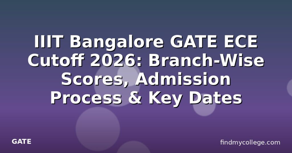 IIIT Bangalore GATE ECE Cutoff 2026: Branch-Wise Scores, Admission ...