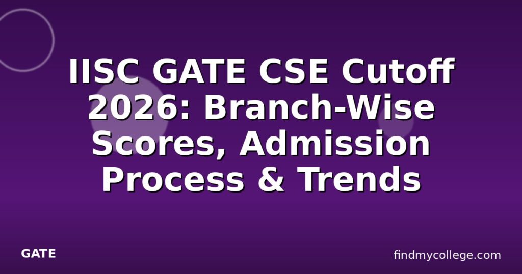 IISC GATE CSE Cutoff 2026: Branch-Wise Scores, Admission Process ...