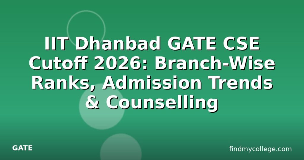 IIT Dhanbad GATE CSE Cutoff 2026: Branch-Wise Ranks, Admission Trends ...