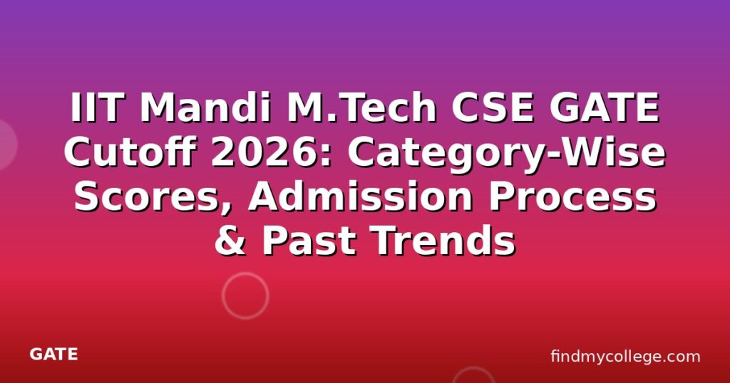 IIT Mandi M.Tech CSE GATE Cutoff 2026: Category-Wise Scores, Admission ...