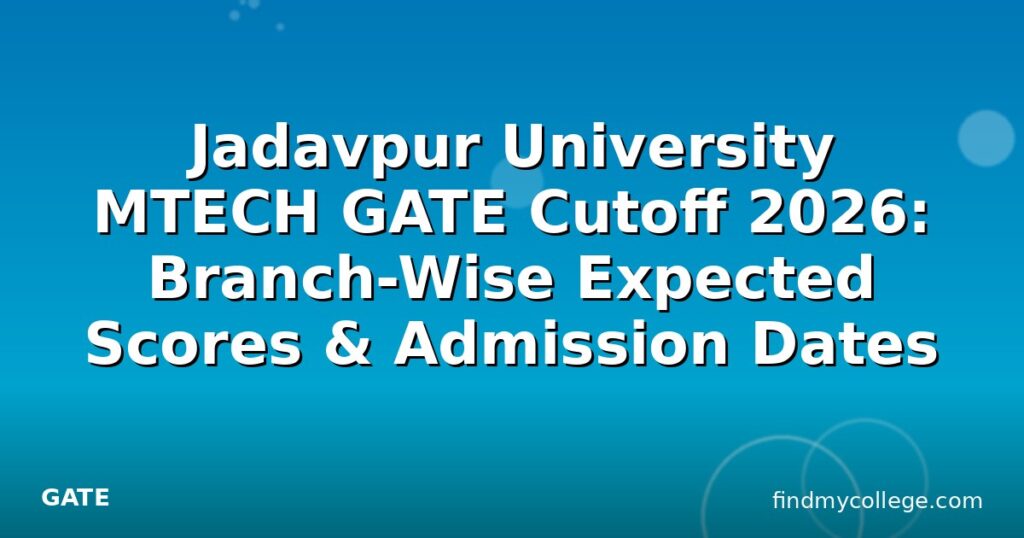 Jadavpur University MTECH GATE Cutoff 2026: Branch-Wise Expected Scores ...