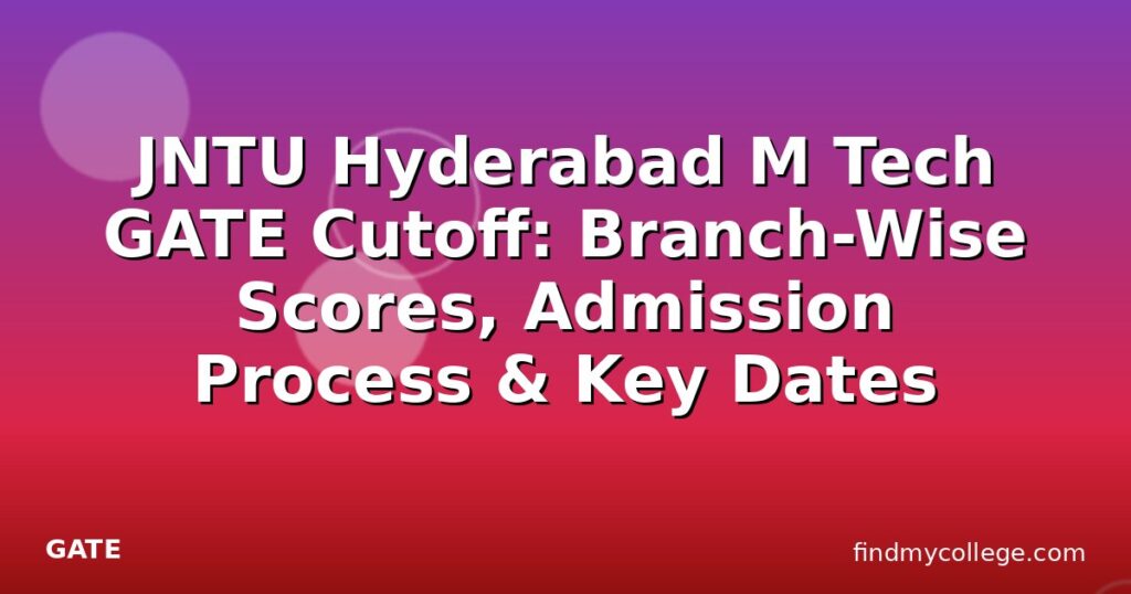 JNTU Hyderabad M Tech GATE Cutoff: Branch-Wise Scores, Admission ...