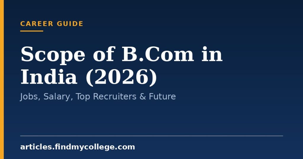 Scope of B.Com in India (2026): Jobs, Salary, Top Recruiters & Future ...