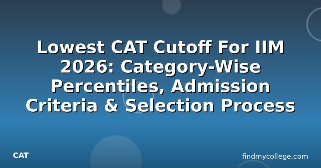 Lowest CAT Cutoff For IIM 2026: Category-Wise Percentiles, Admission ...
