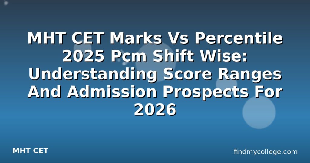 MHT CET Marks Vs Percentile 2025 Pcm Shift Wise: Understanding Score ...