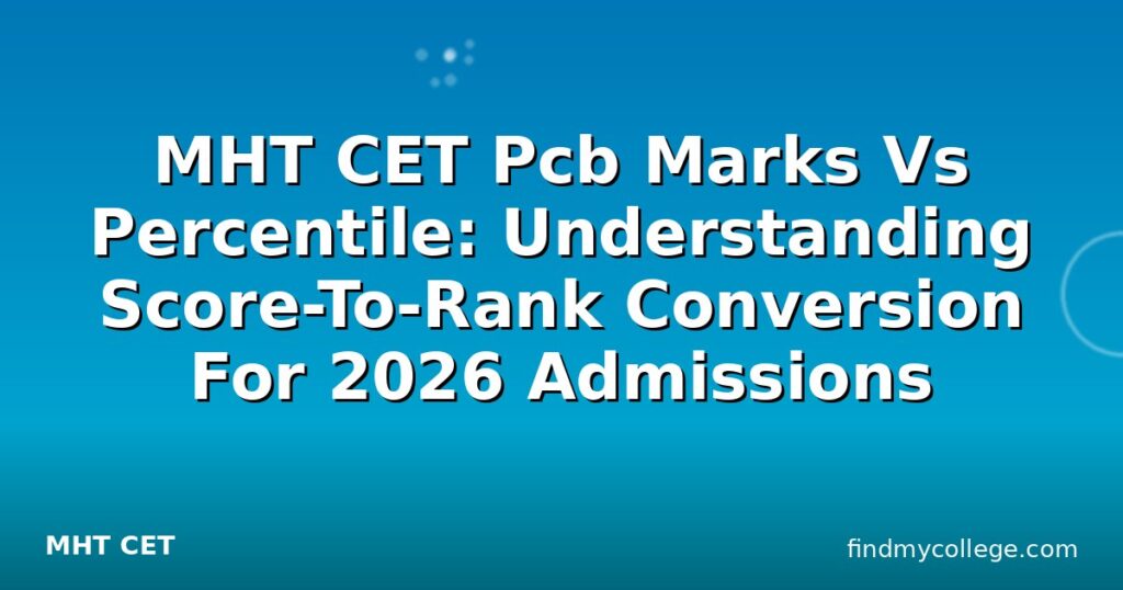 MHT CET Pcb Marks Vs Percentile: Understanding Score-To-Rank Conversion ...