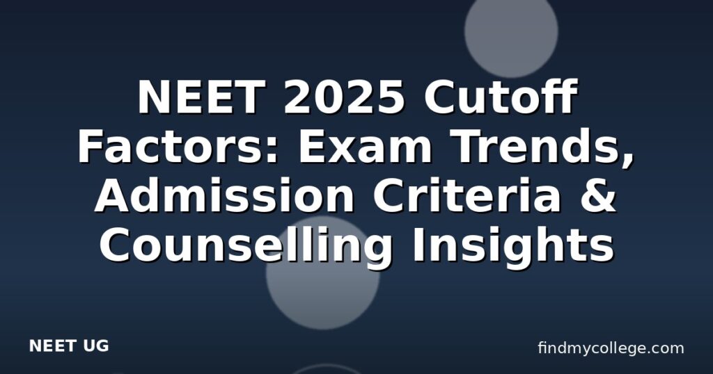 NEET 2025 Cutoff Factors: Exam Trends, Admission Criteria & Counselling ...