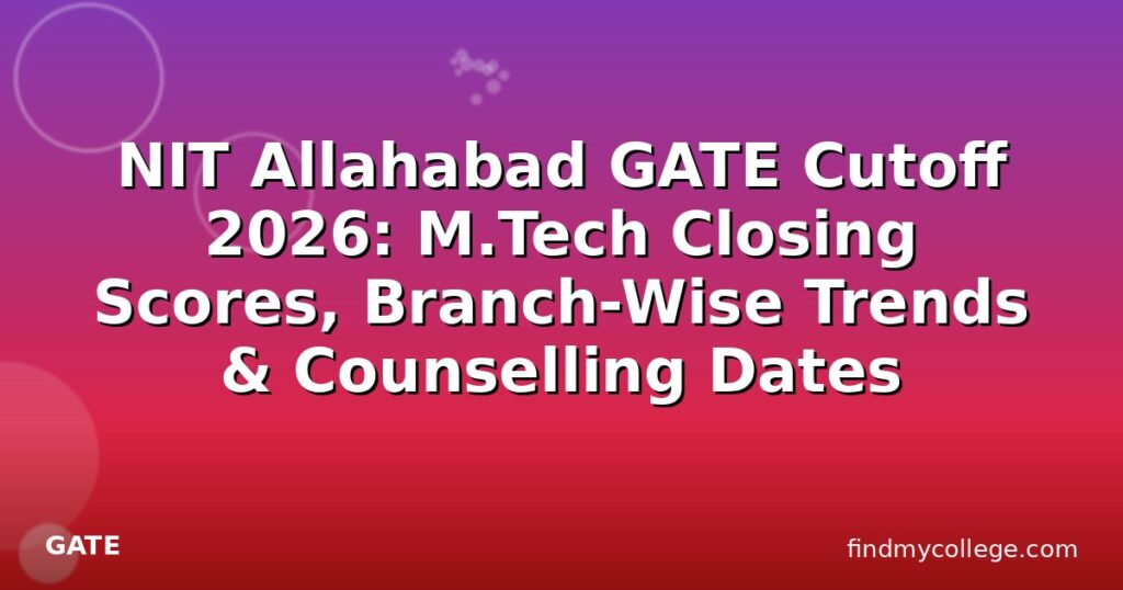 NIT Allahabad GATE Cutoff 2026: M.Tech Closing Scores, Branch-Wise ...