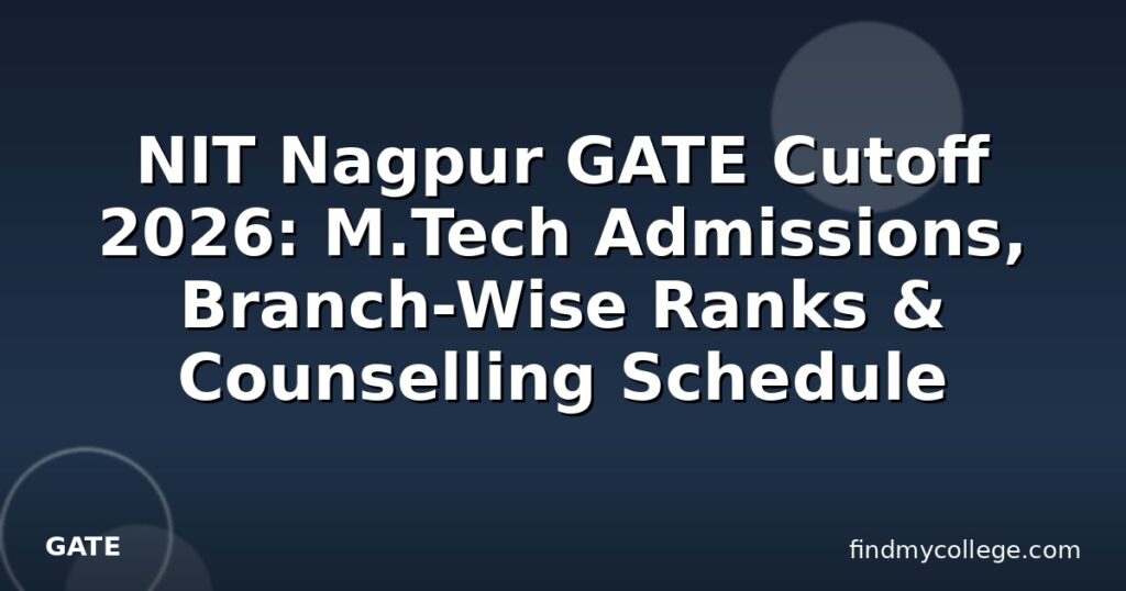 NIT Nagpur GATE Cutoff 2026: M.Tech Admissions, Branch-Wise Ranks ...
