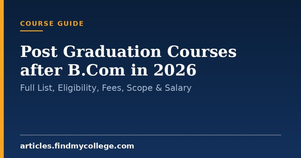 Post Graduation Courses after B.Com in 2026: Full List, Eligibility ...